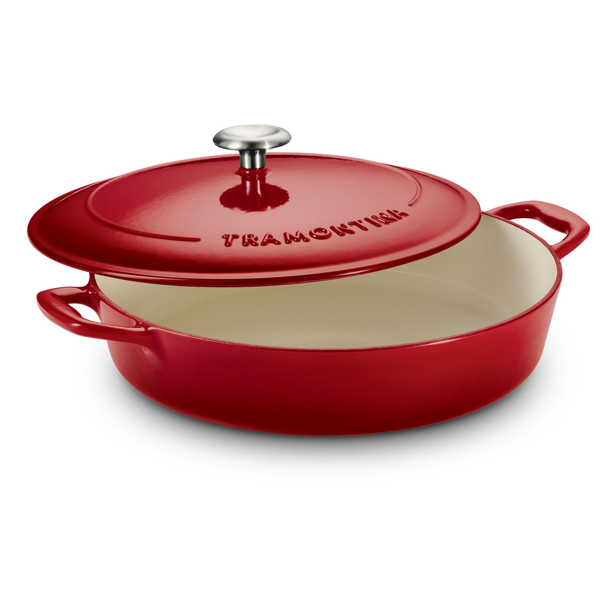 Bestow Enameled Cast Iron Round Braiser - 3.8L (Gradated Red)